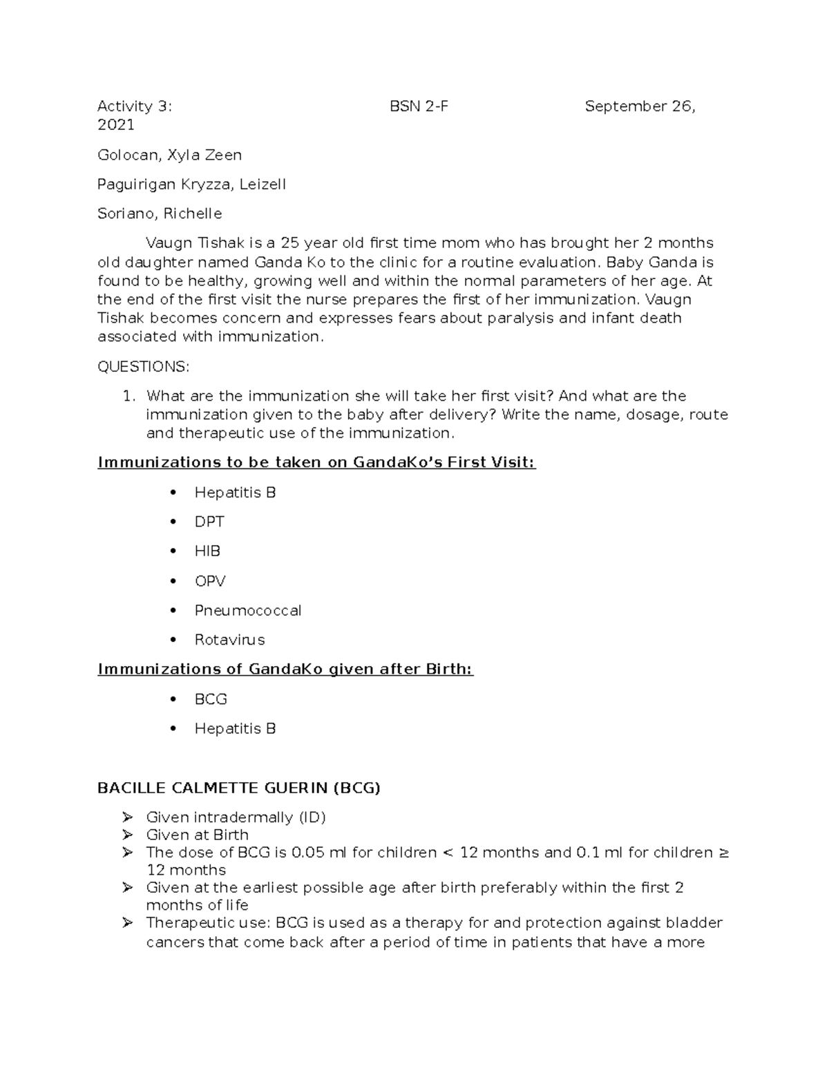 Activity 3 Pharma Midterms - Activity 3: BSN 2-F September 26, 2021 ...