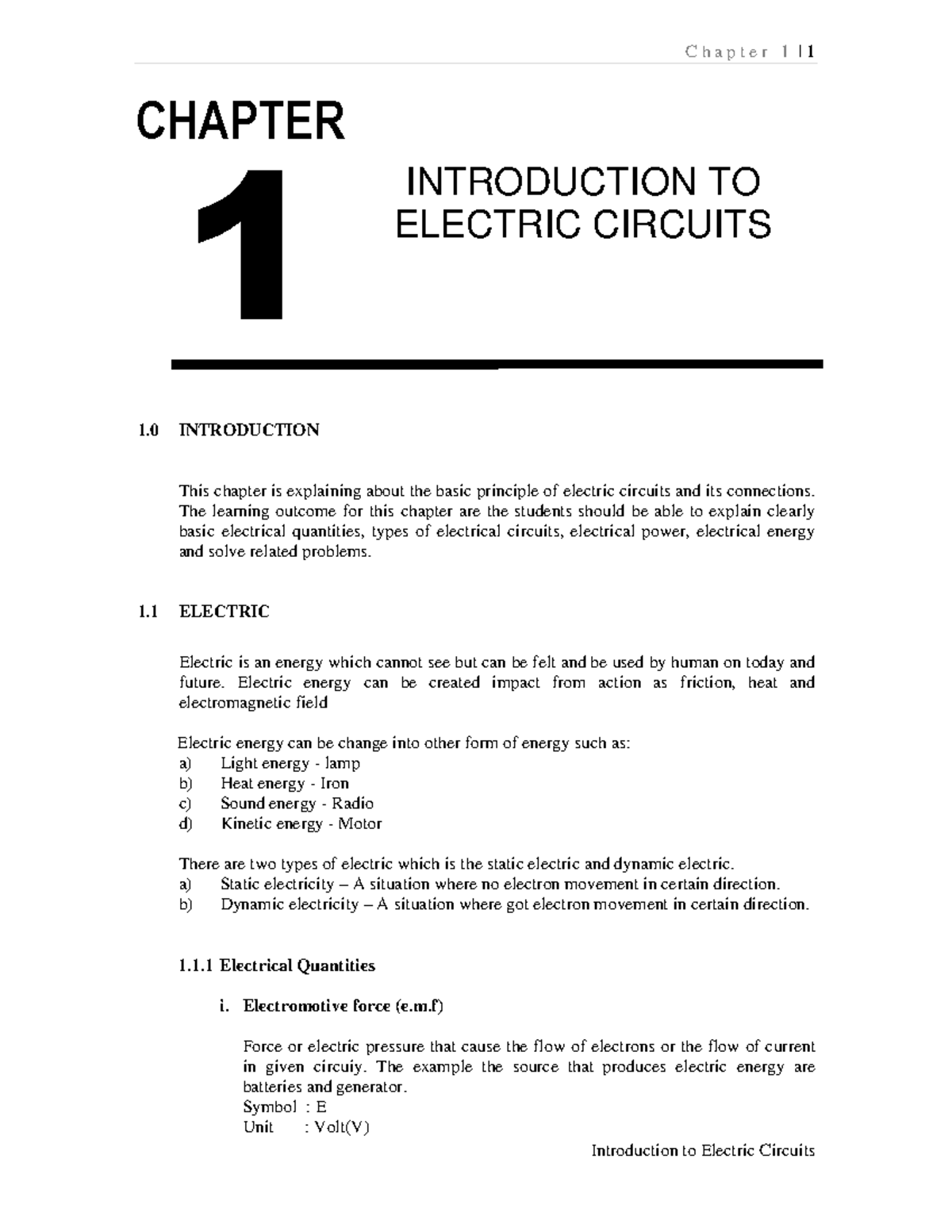 Chapter 1 - Electrical engineering - 1 INTRODUCTION This chapter is ...