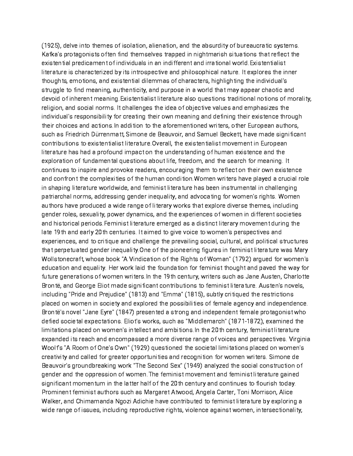 World Literatur-5 - Notes - (1925), delve into themes of isolation ...