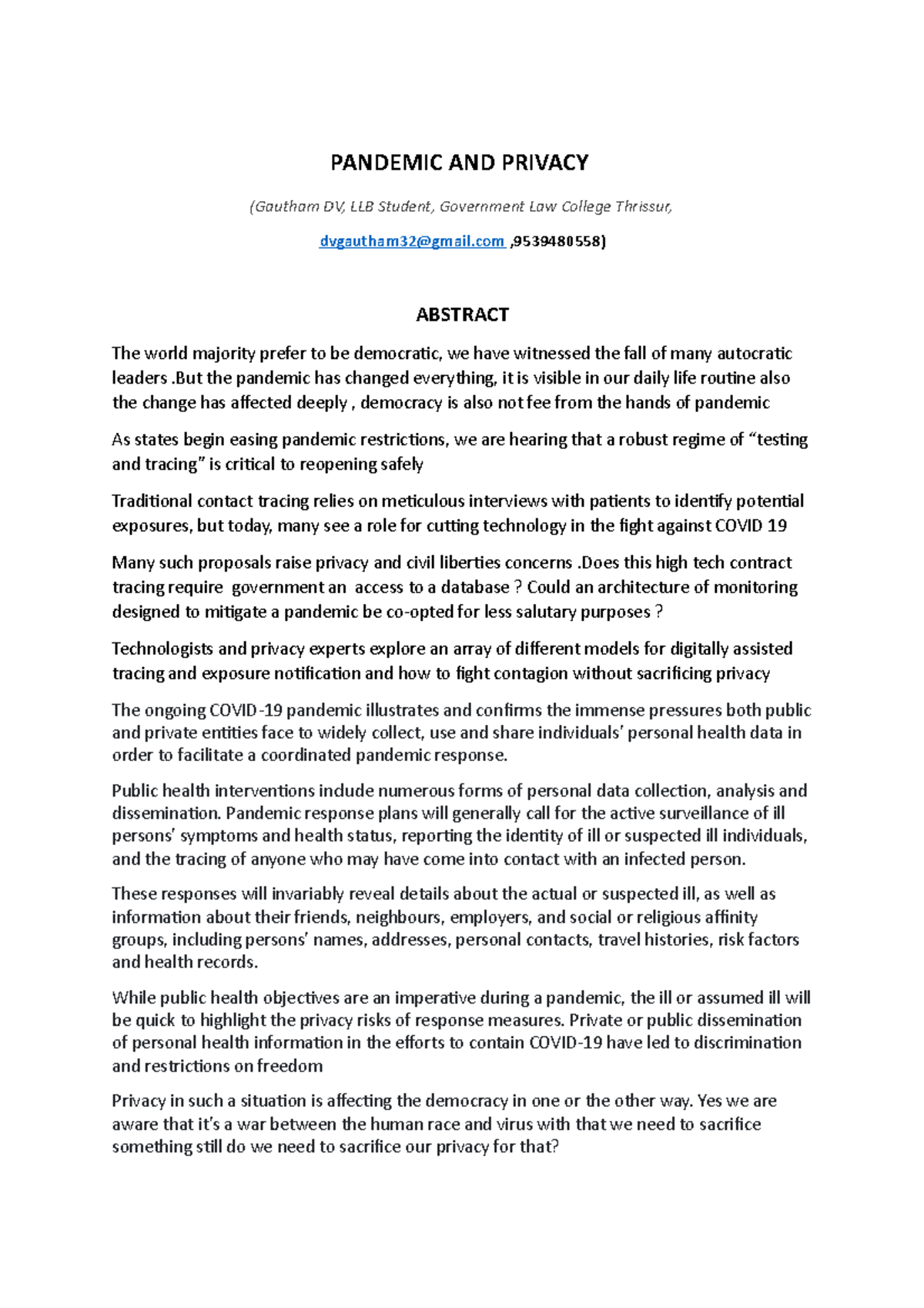 Abstract for the Paper presentation - Business administration and ...