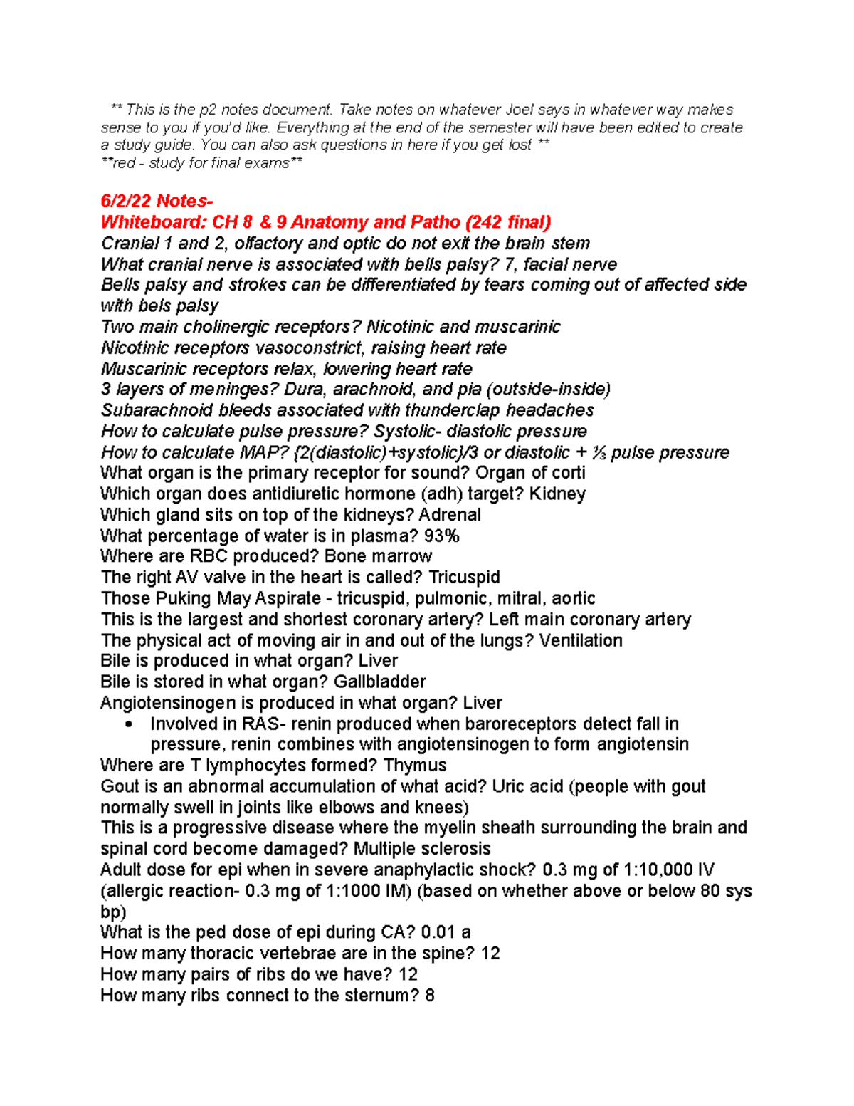 P2 notes - ** This is the p2 notes document. Take notes on whatever ...