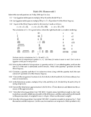 Hw6 - hw questions with description - Math 184: Homework 6 Submit the ...