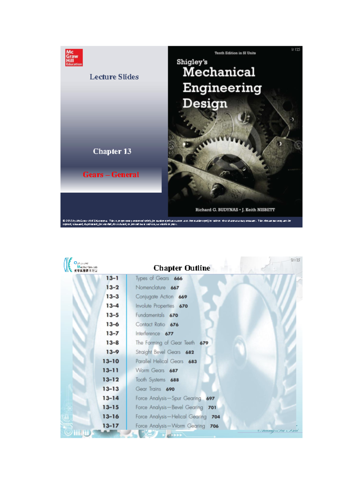 Ch 13 slides 10th ed SI (CY) - Chapter 13 Gears – General Lecture ...