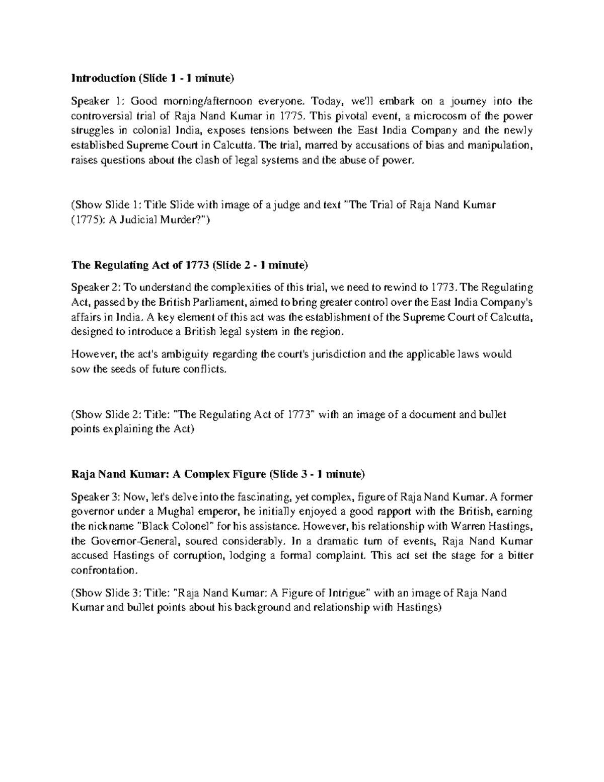 Case-Introduction - see - Introduction (Slide 1 - 1 minute) Speaker 1 ...