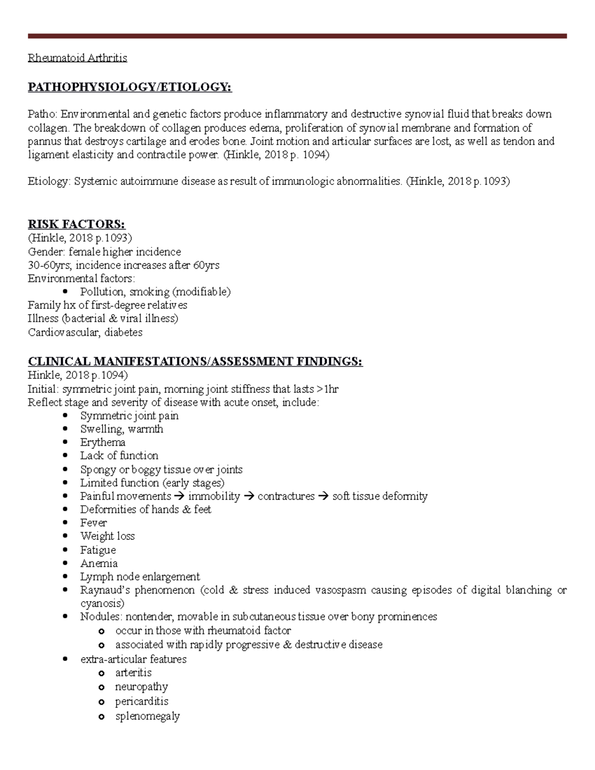 Rheumatoid arthritis - Rheumatoid Arthritis PATHOPHYSIOLOGY/ETIOLOGY ...