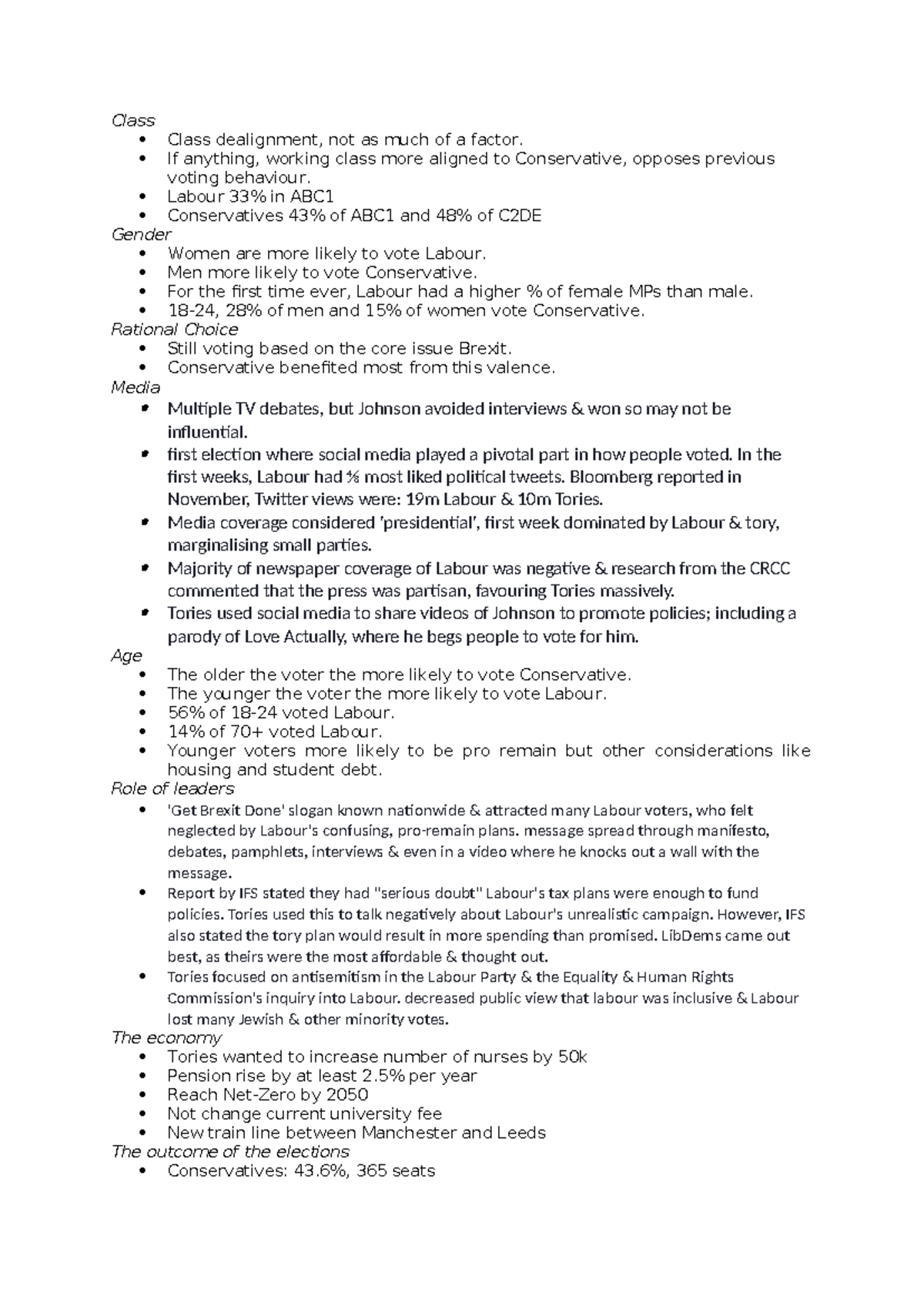 2019 ge - Class Class dealignment, not as much of a factor. If anything ...