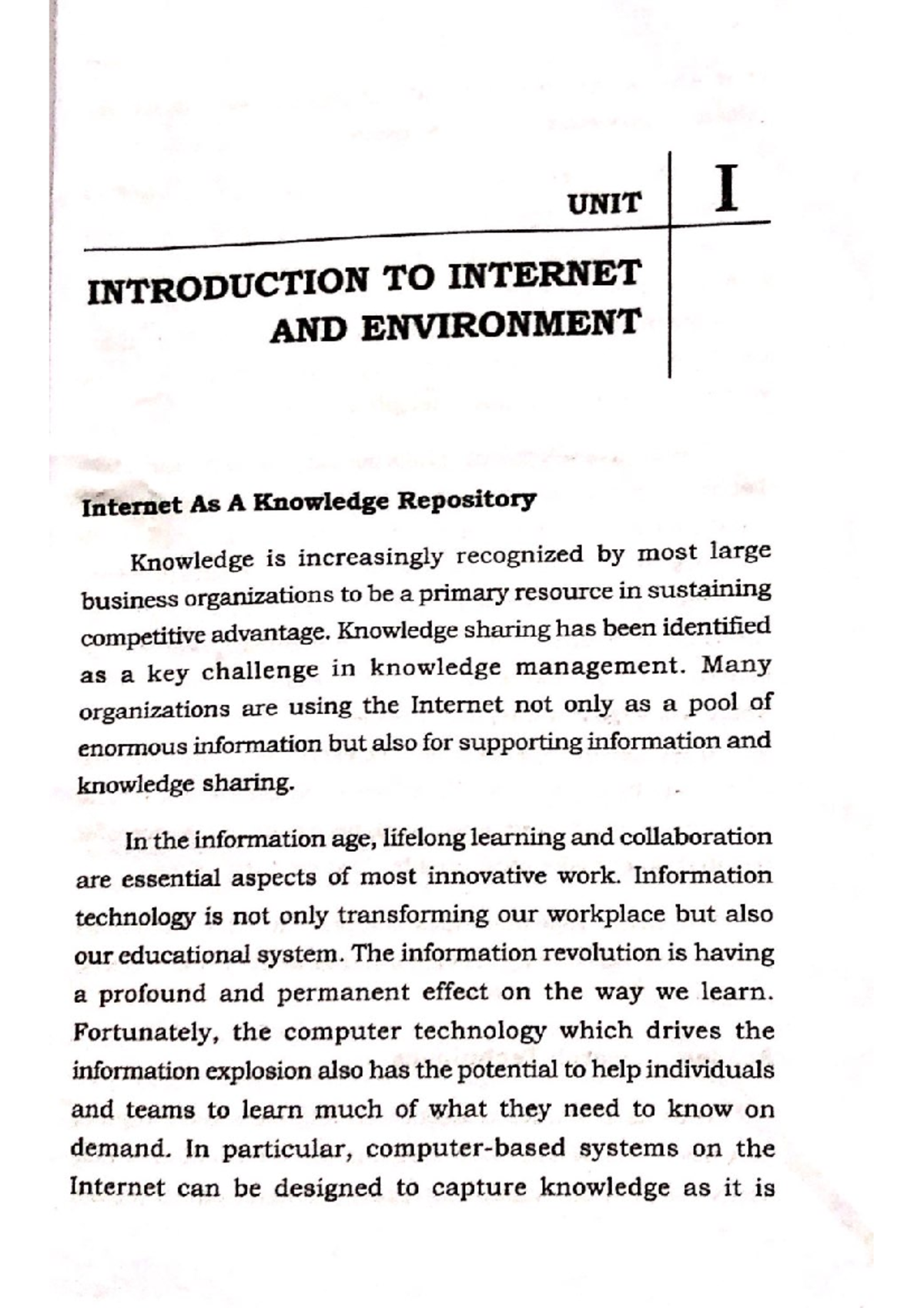 Unit1-text-ite - Dgv - Bachelor of Computer Applications - Studocu