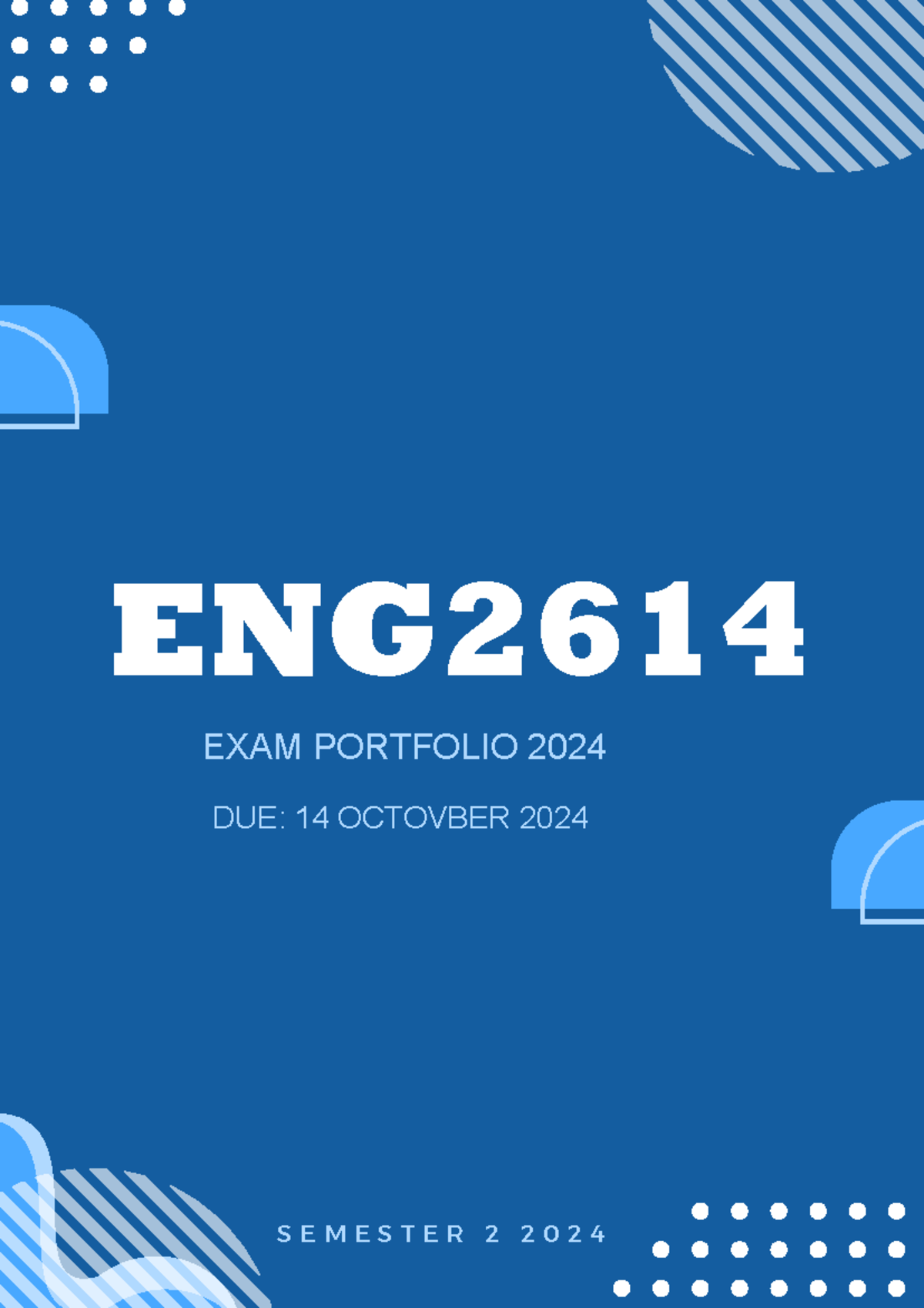 ENG2614 Exam Answers Semester 2 2024 - S E M E S T E R ENG EXAM ...