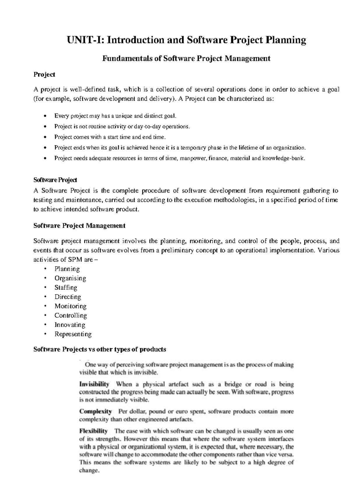 UNIT I Introduction and Software Project - UNIT-I: Introduction and Software Project Planning ...