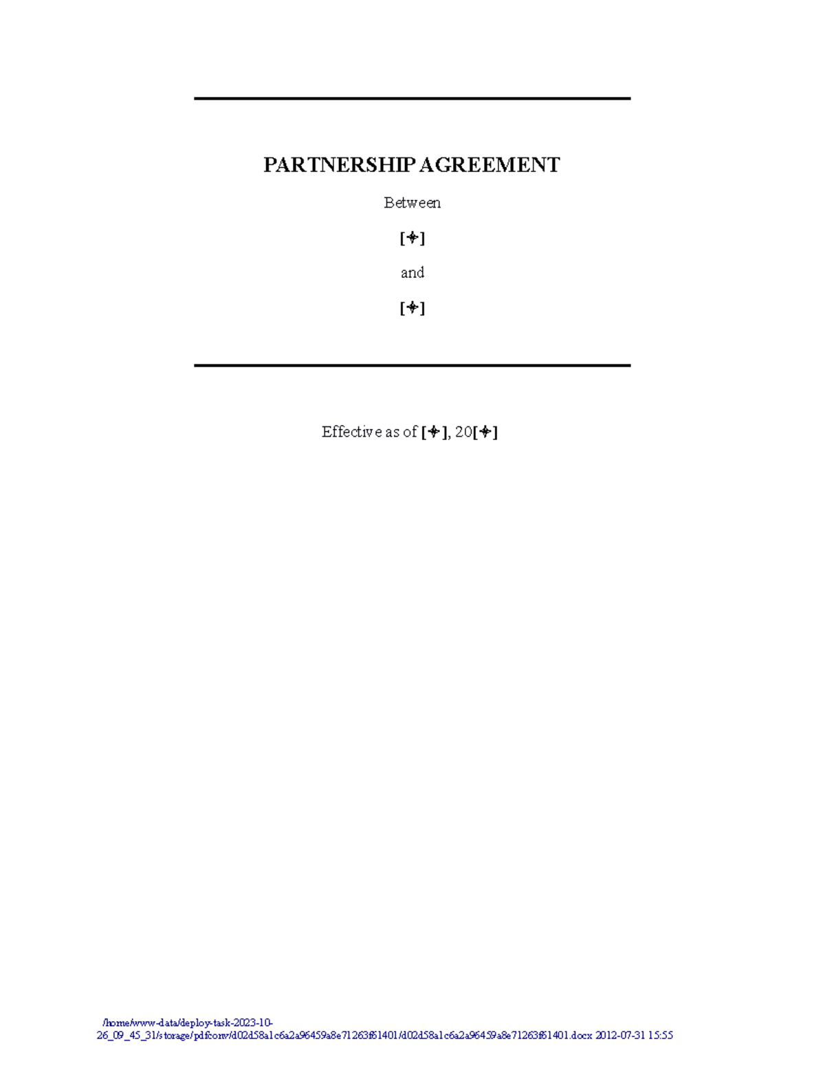 General-Partnership-Agreement Template - PARTNERSHIP AGREEMENT Between ...