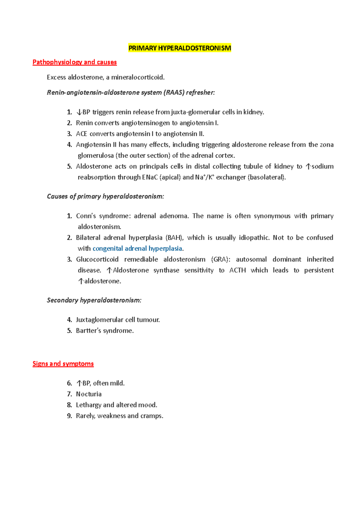 Primary hyperaldosteronism - PRIMARY HYPERALDOSTERONISM Pathophysiology ...