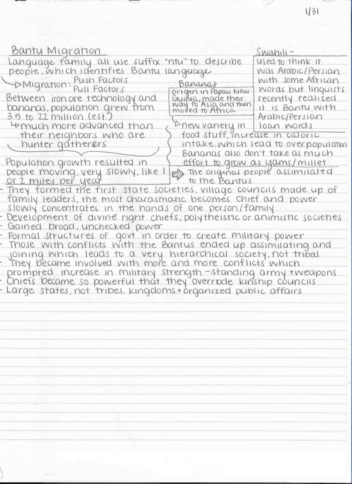 Bantu Migration Worksheet