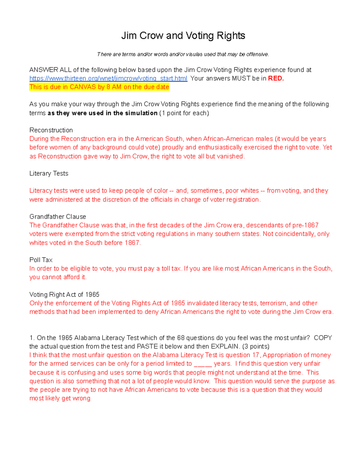 Copy of Jim Crow and Voting Rights - Jim Crow and Voting Rights There ...