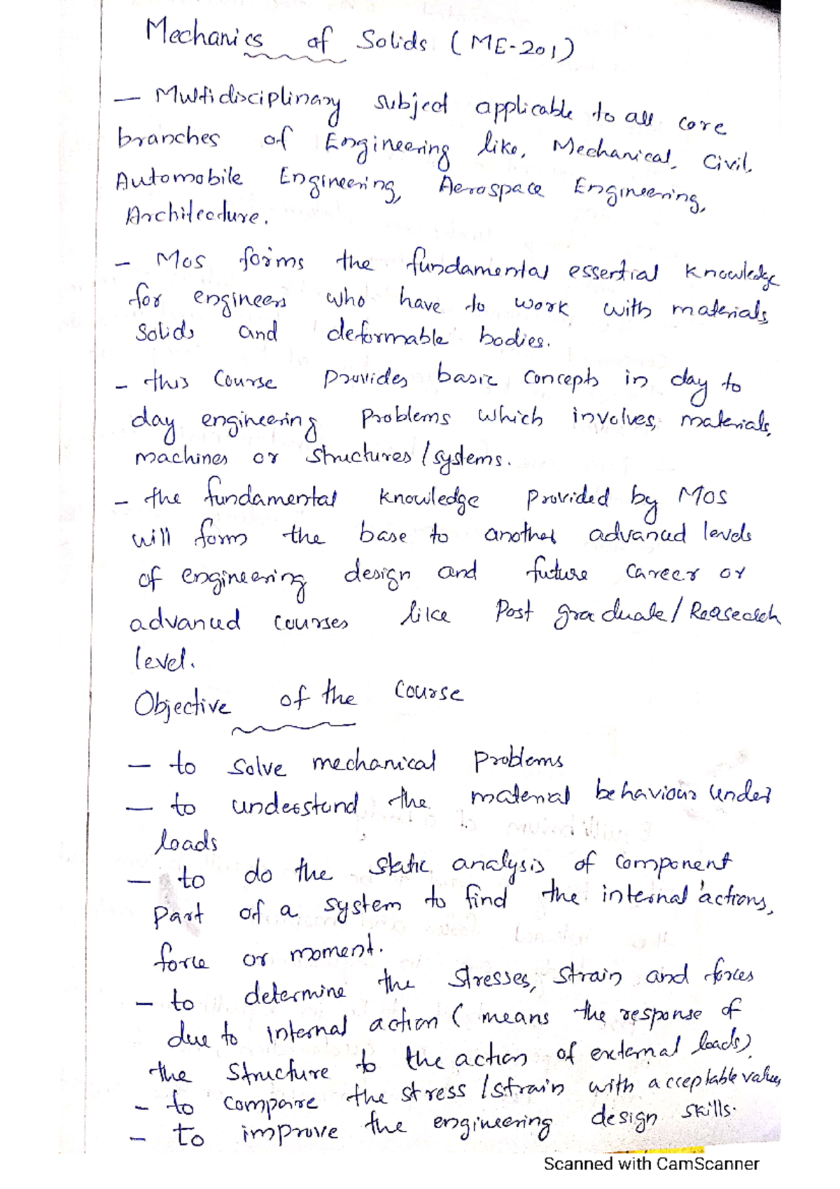 MOS module 1.1-1 - Mechanical Engineering - Studocu