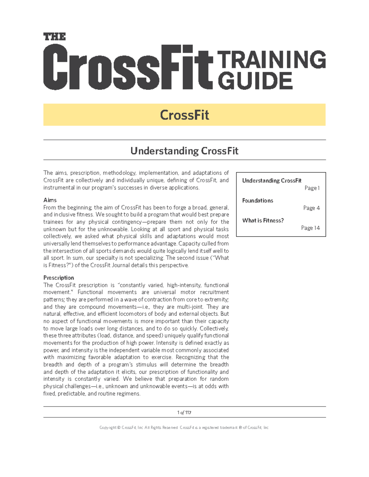 Crossfit manual - 1 of 117 CrossFit Understanding CrossFit Page 1 ...