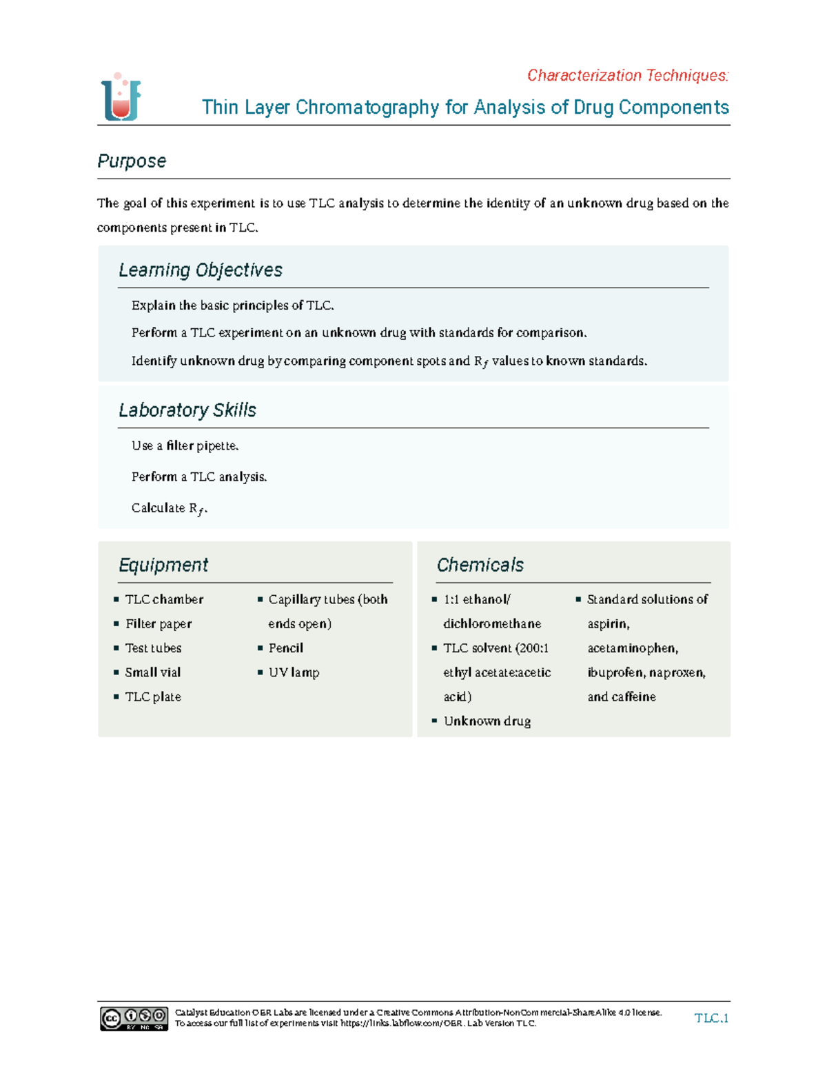 Lab 1 - TLC - Lab PDF contains information about the lab + procedure ...