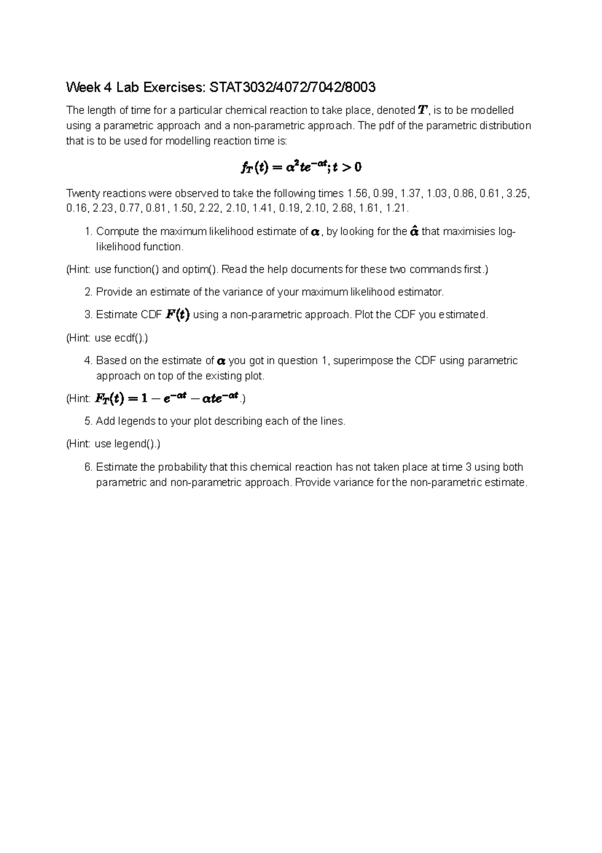 Week 4 Lab exercise - updated - Week 4 Lab Exercises: STAT3032/4072 ...