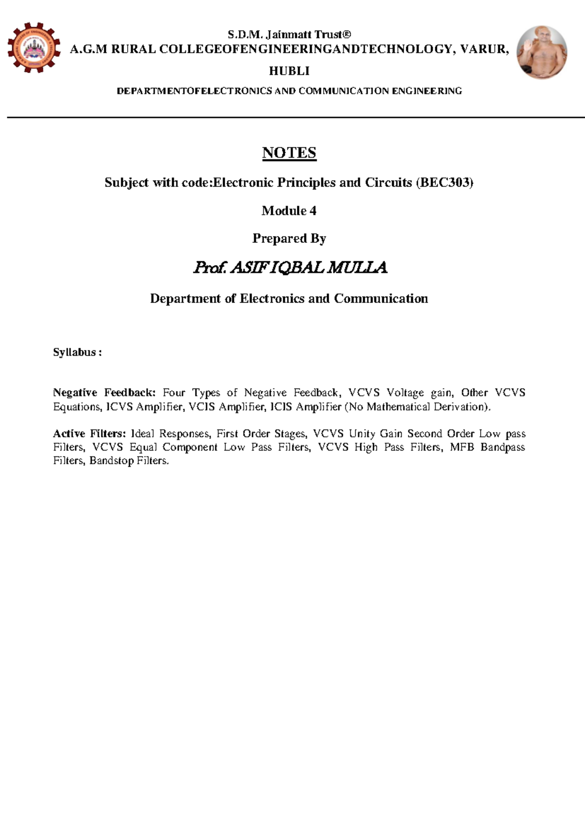 EPC notes module 4 - S.D. Jainmatt Trust® A.G RURAL ...