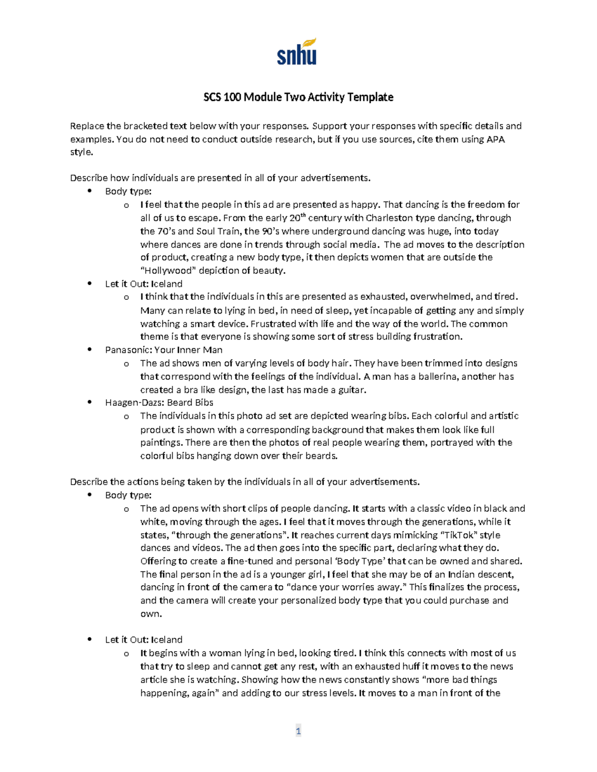 SCS 100 Module Two Activity Complete - SCS 100 Module Two Activity ...