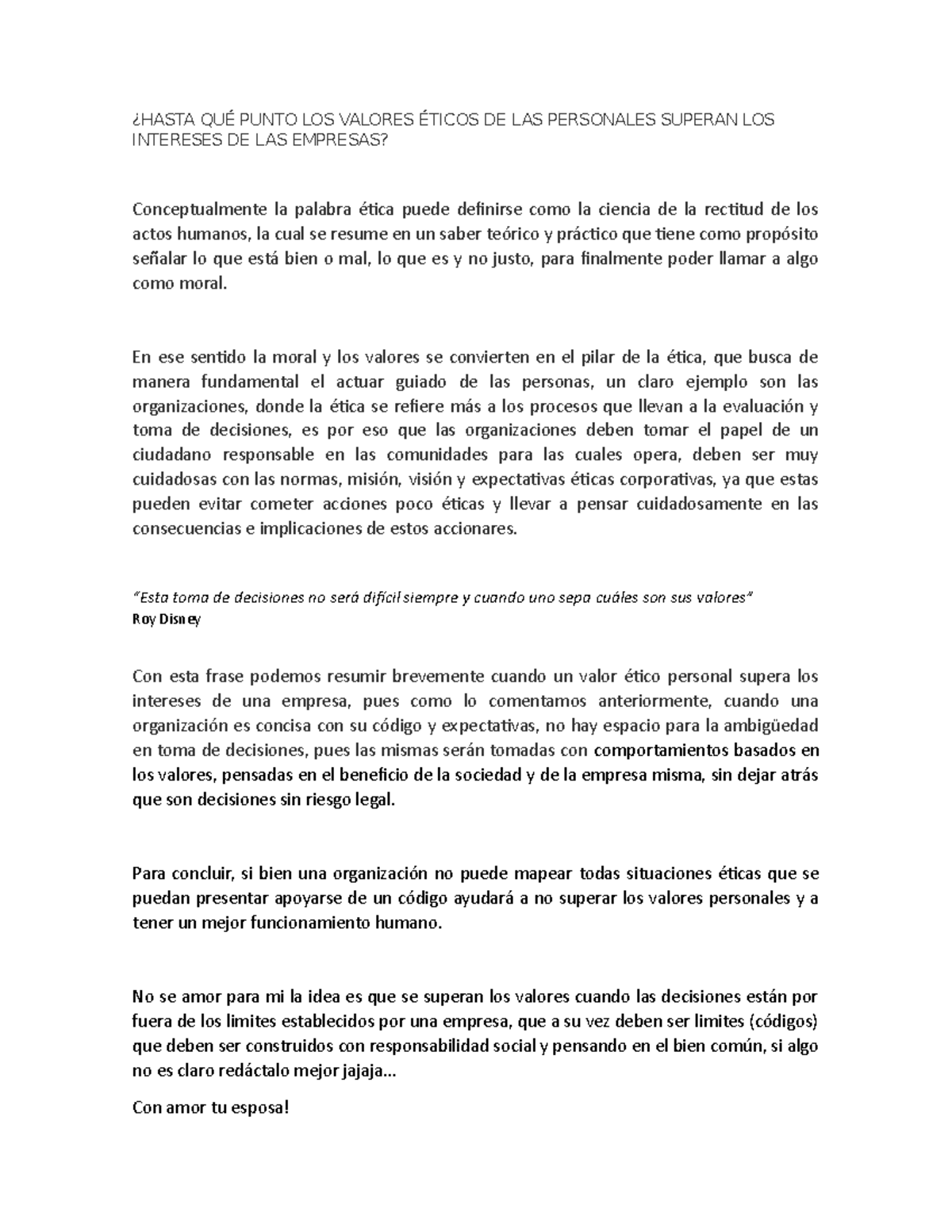 Etica - zxcx - ¿HASTA QUÉ PUNTO LOS VALORES ÉTICOS DE LAS PERSONALES ...