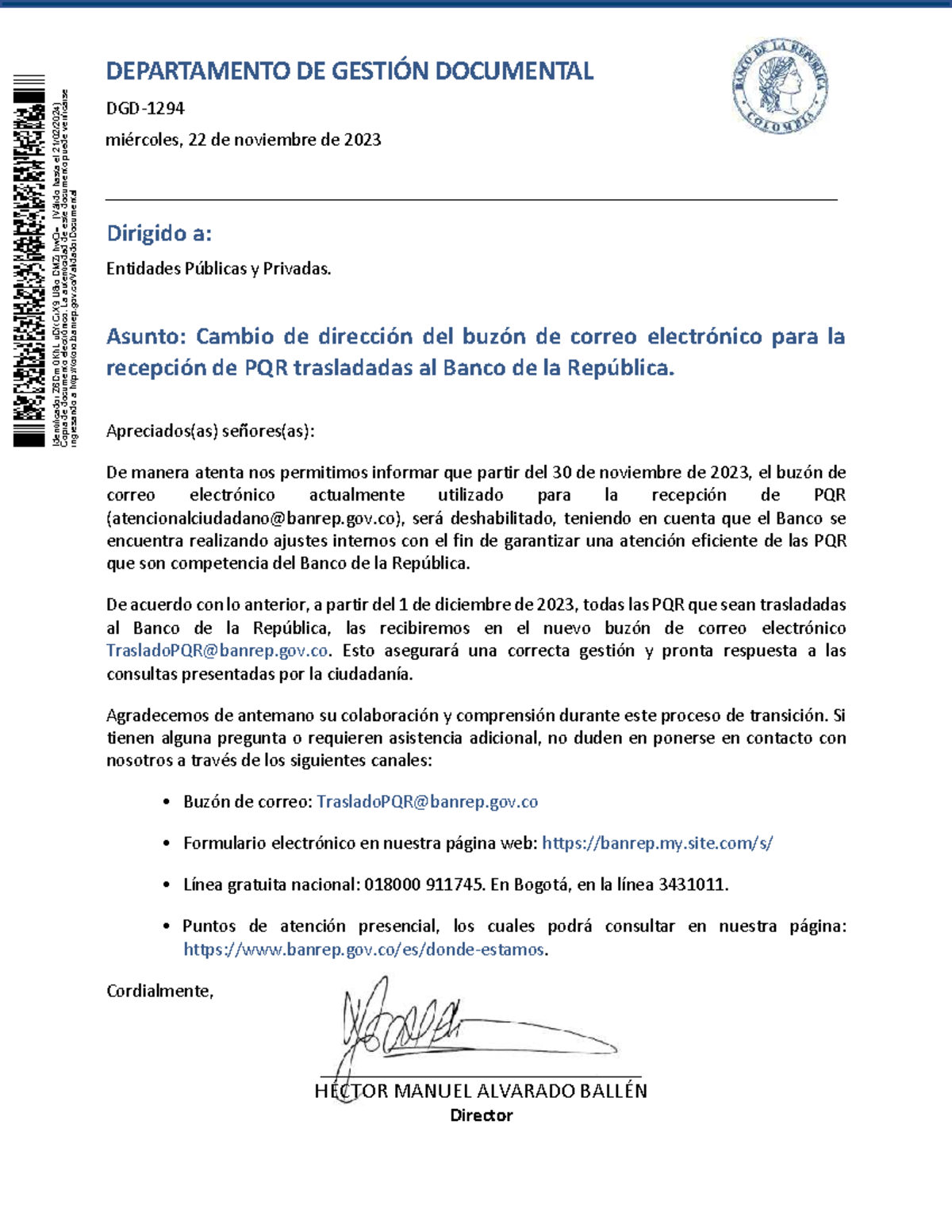 CC 1294-23-DGD - iNFORMACION - Dirigido a: Entidades Públicas y ...