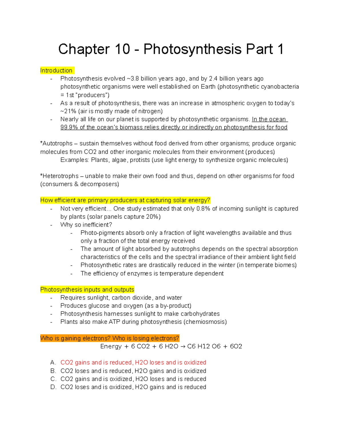 Exploring Biology - 10 7 22 - Chapter 10 - Photosynthesis Part 1 ...