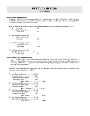 CASH AND CASH Equivalents Handout - Problem 01 – Cash Composition You ...