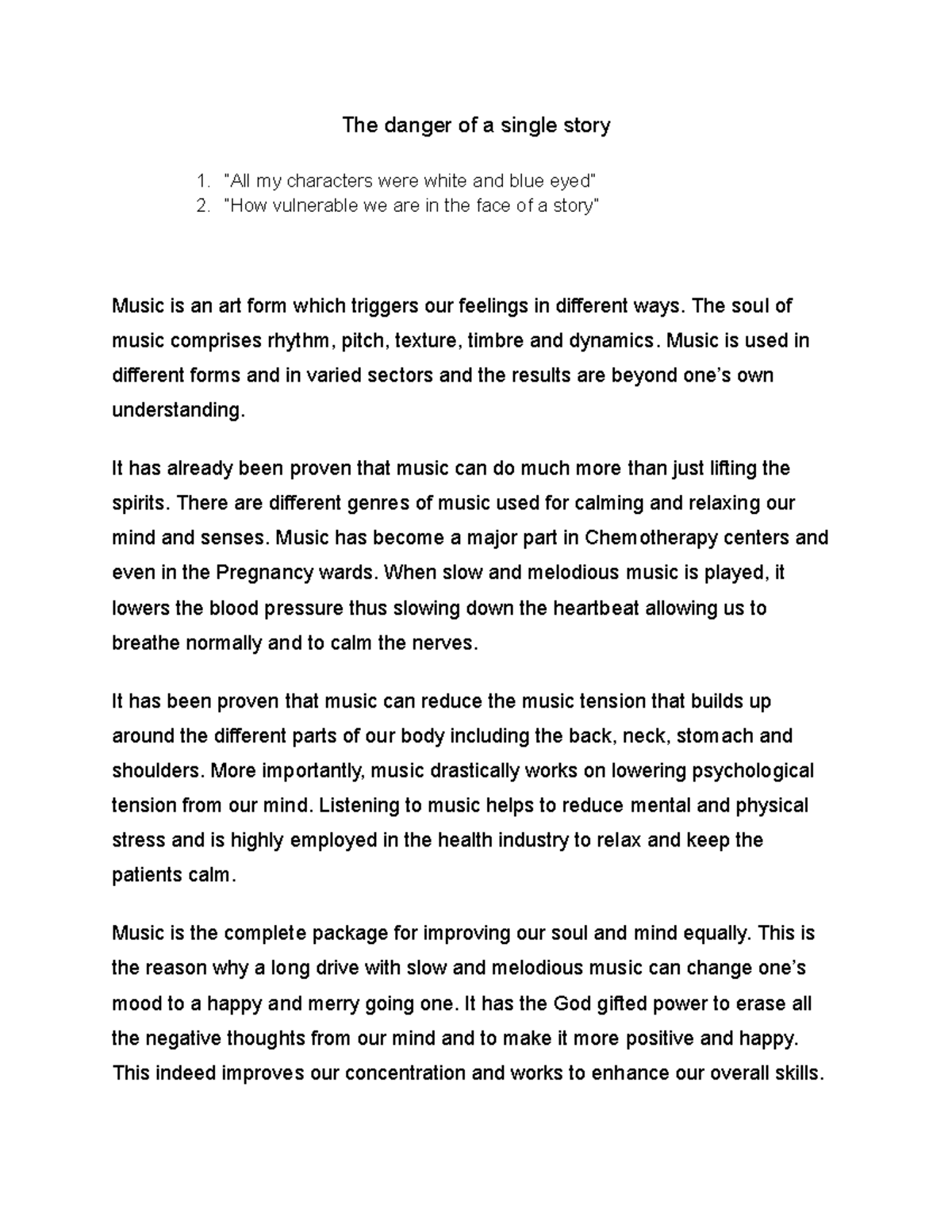 Ted talk the danger of a single story - The danger of a single story ...