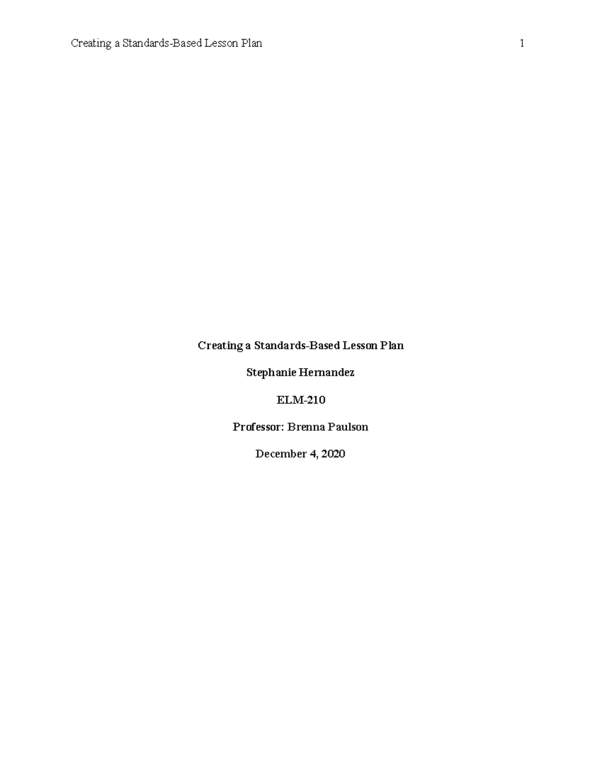 Creating a Standards-Based Lesson Plan-3 - Creating a Standards-Based ...