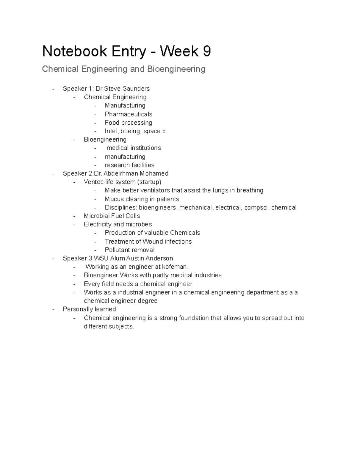 Notebook Entry - Week 9 - Abdelrhman Mohamed Ventec life system ...