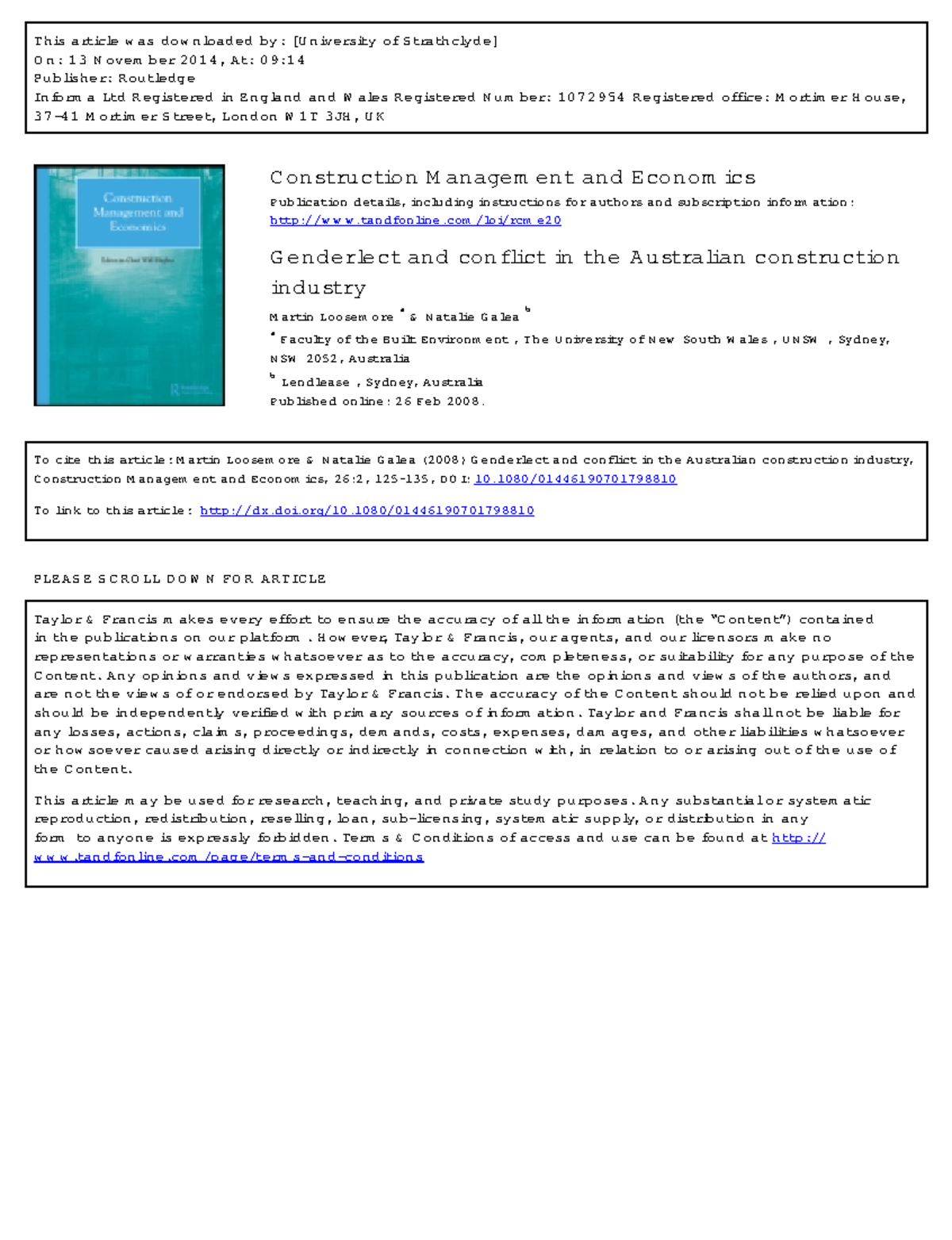 Loosemore 2008 - important - This article was downloaded by ...