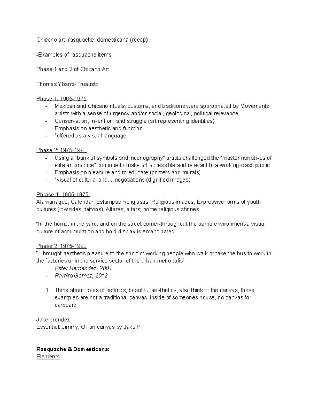 Chicanx Studies #7 - Chicano art, rasquache, domesticana (recap ...