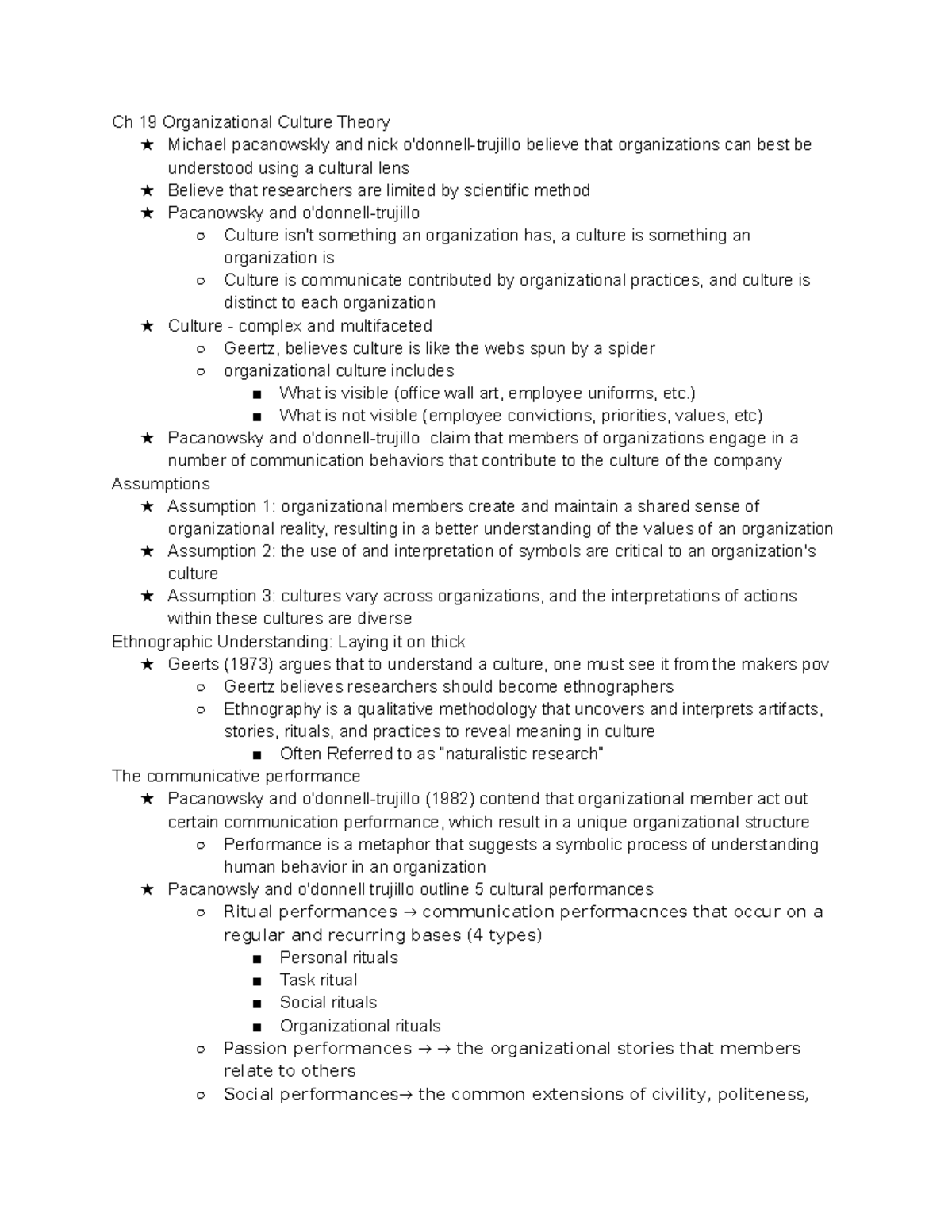 Ch 19 - Joe Lybarger Ch 19 notes from in and out of class, assumptions ...