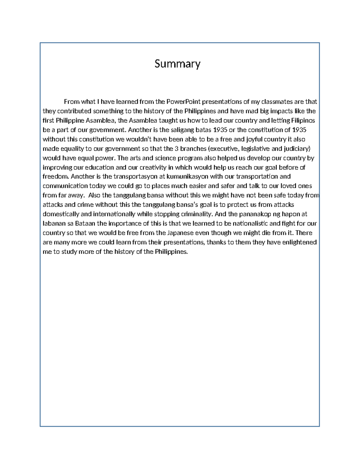 Summary 3 - i odnt know hahaha - Summary From what I have learned from ...