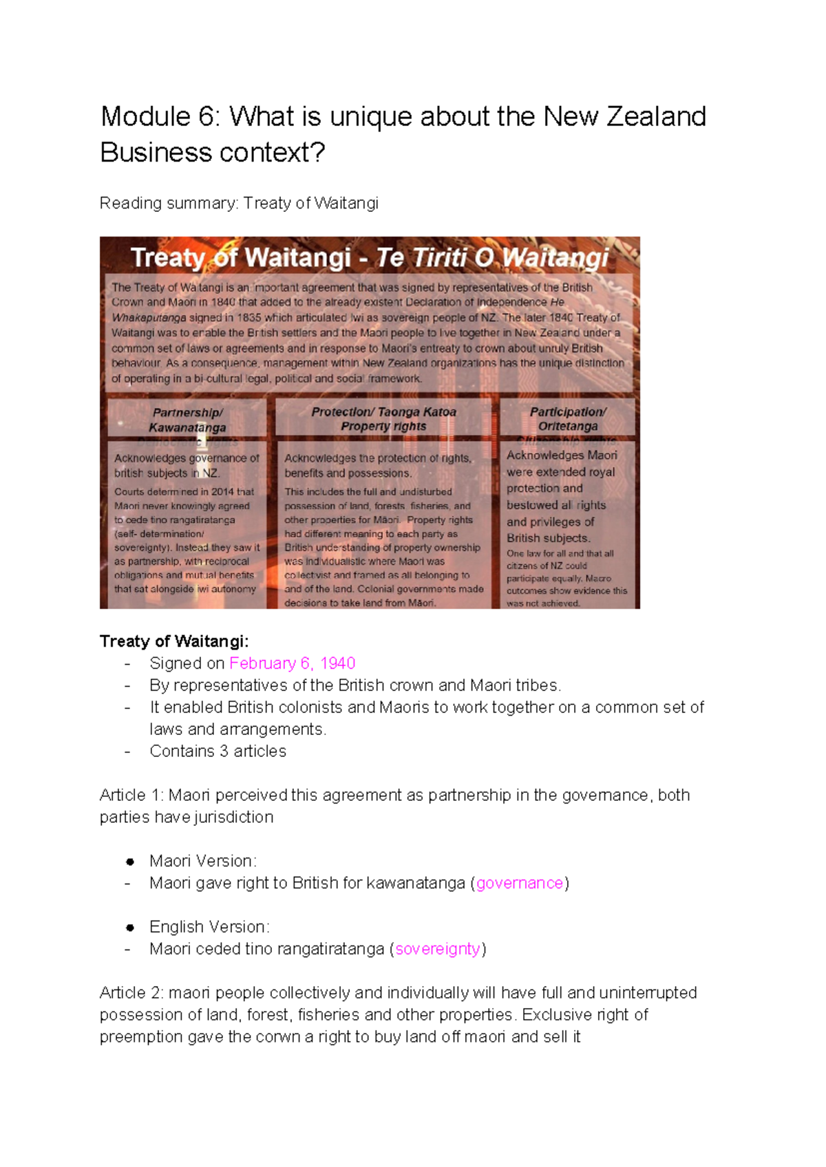 BUS111 notes - Summary Business 111 - Module 6: What is unique about ...