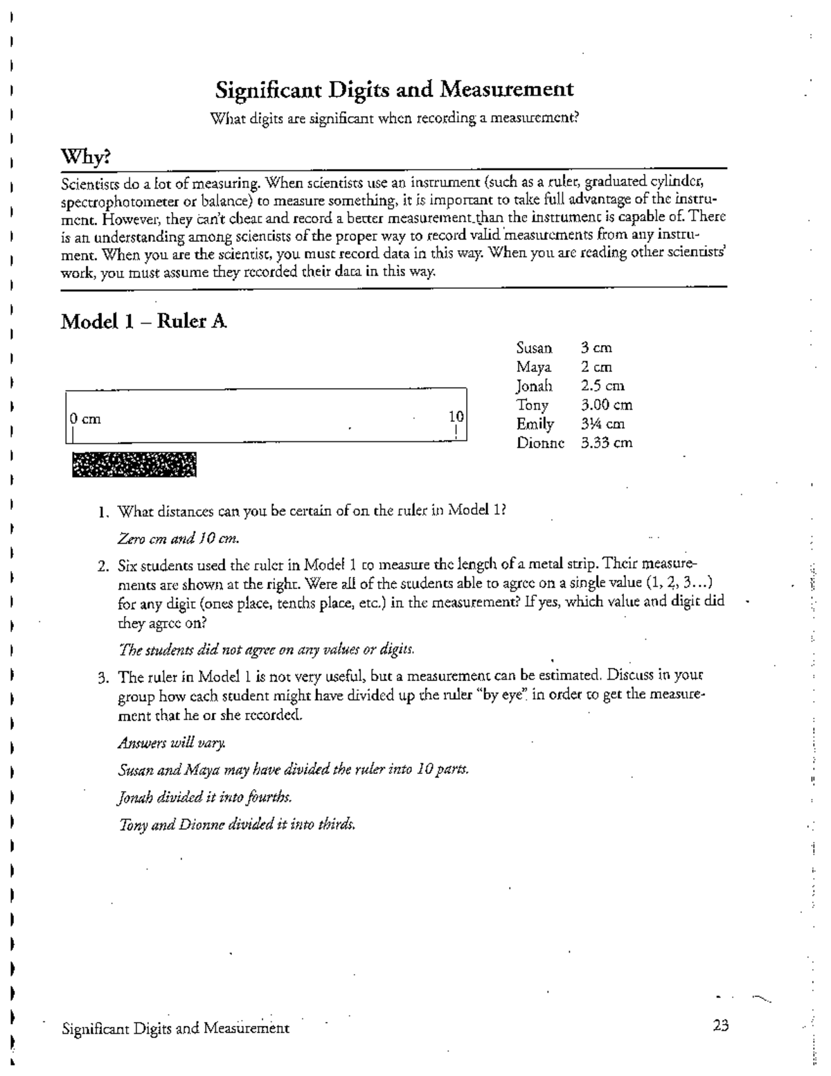 Pogil key - sig figs - answer key - CHEM253 - Studocu