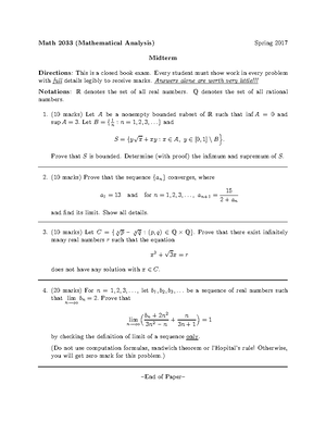 HW-2-Math2033 - math - MATH 2033 HW-2 Due Sept 20. Let A = ∅. Find P(P(P(A))). SupposeProve all ...