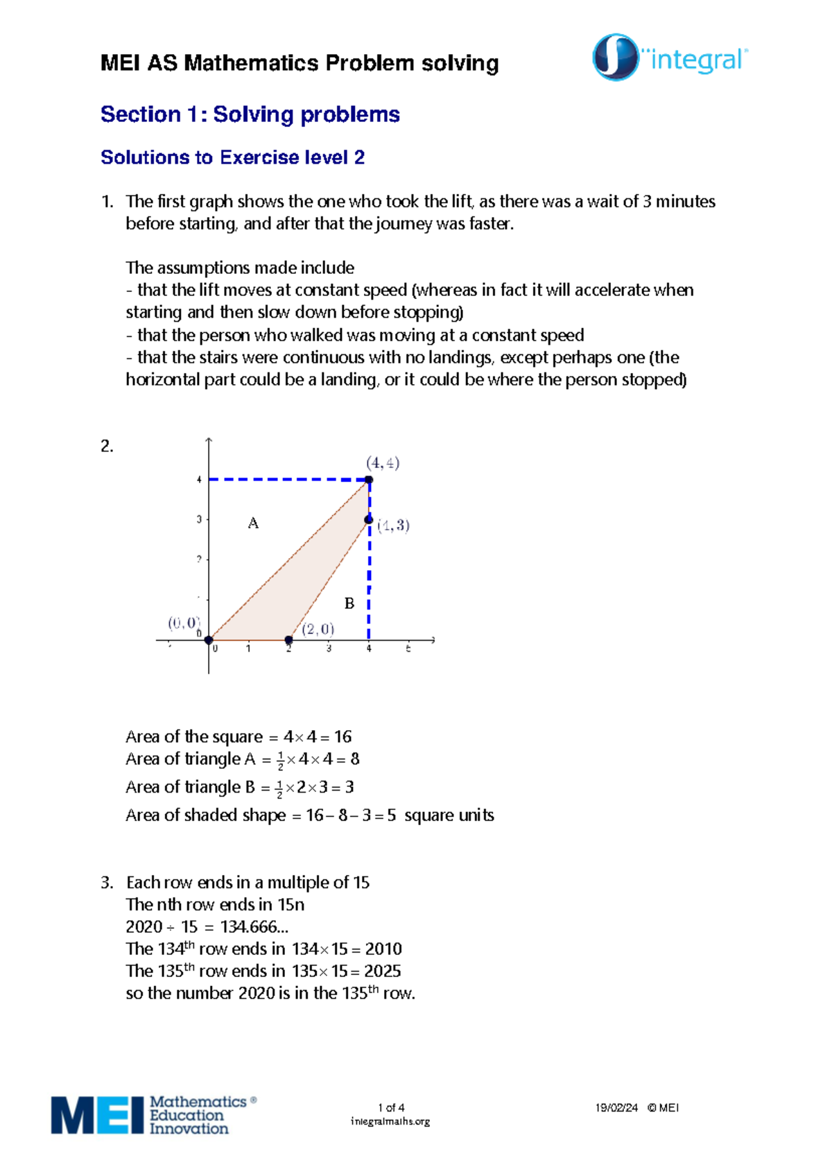 Meiaspr 1axw level 2 - exam questions for maths - MEI AS Mathematics Problem solving 1 of 4 19 ...
