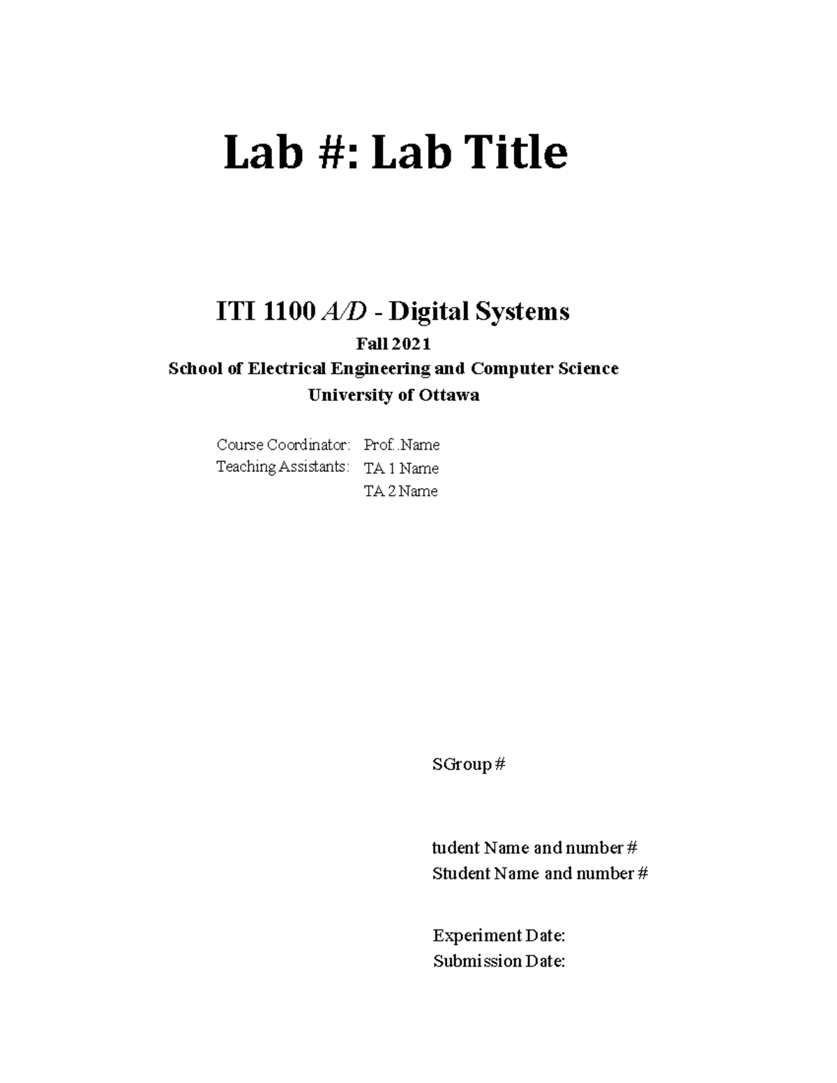 Lab Report Model - SGroup# tudent Name and number# Student Name and ...