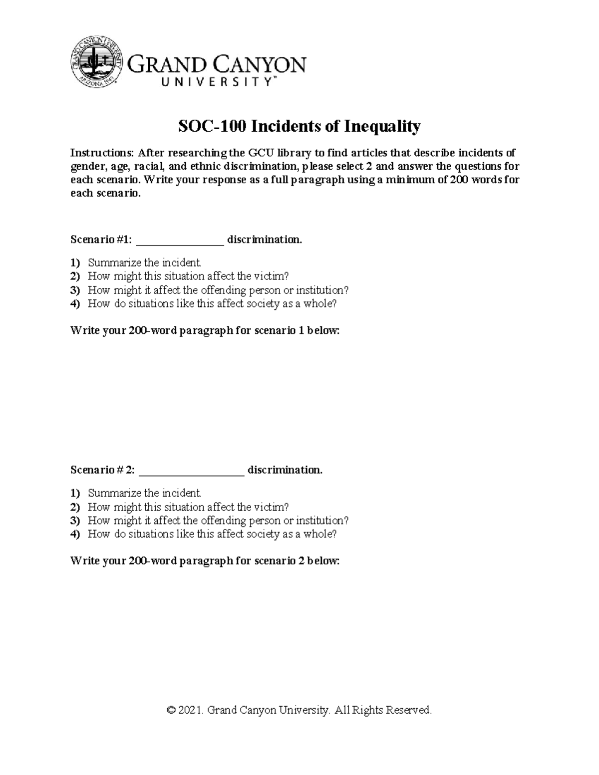 SOC-100 Incidentsof Inequality - SOC-100 Incidents of Inequality ...