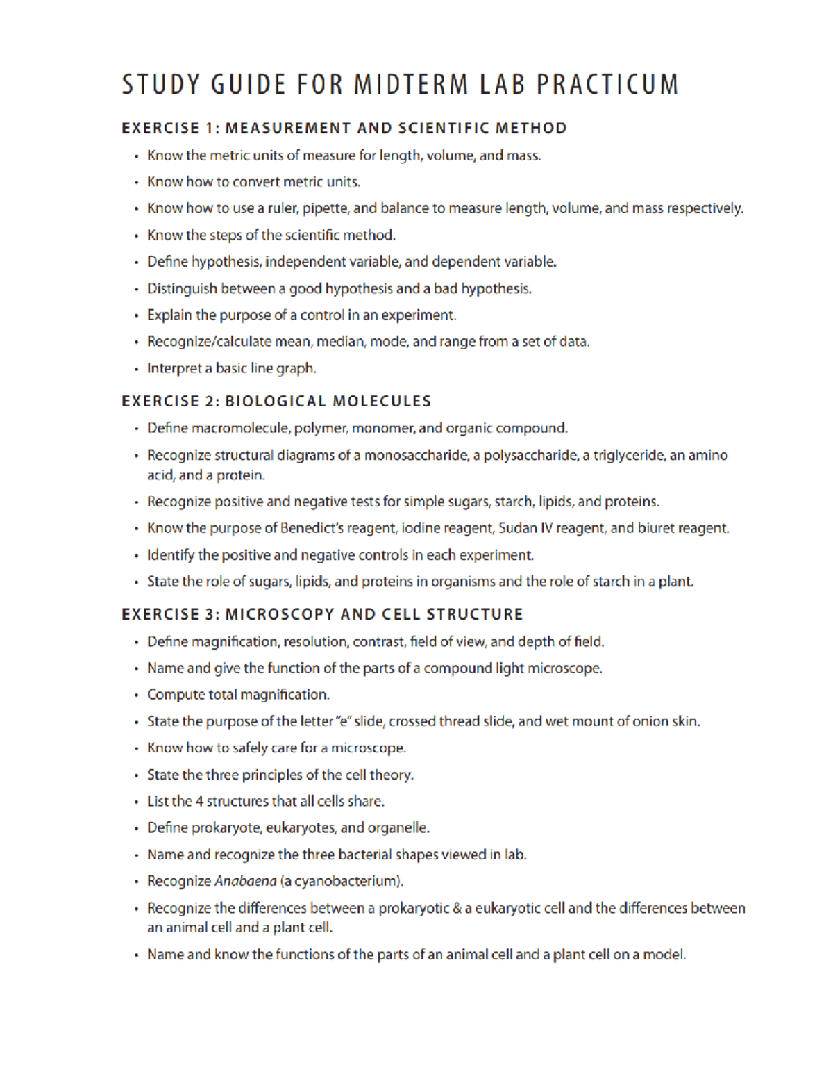 Midterm study guide - BIOL-1408 - Studocu