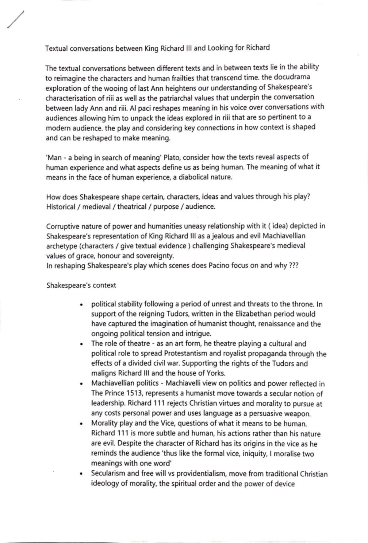 Richard 3 - / Textual conversations between King Richard Ill and ...