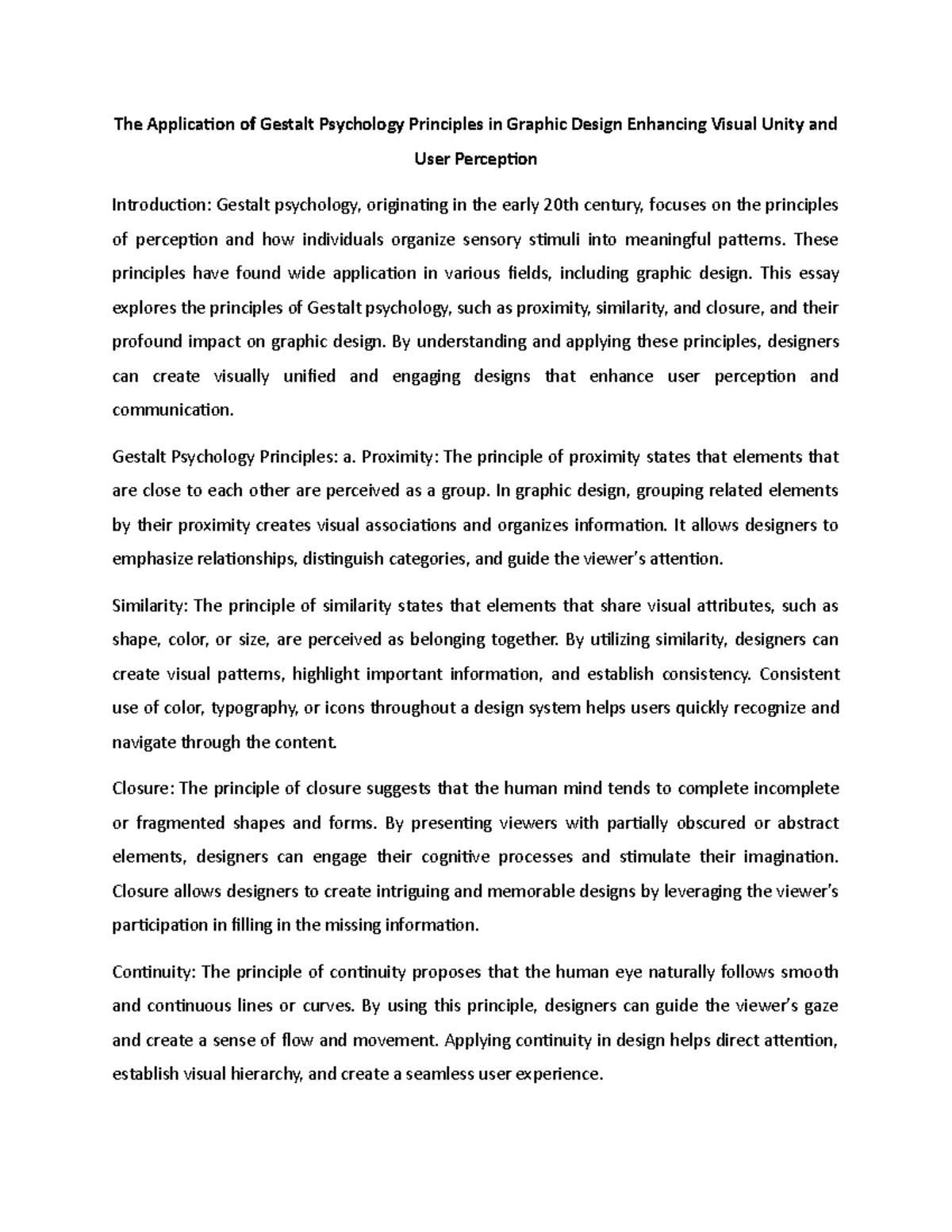 Graphic Design Practices - The Application of Gestalt Psychology ...