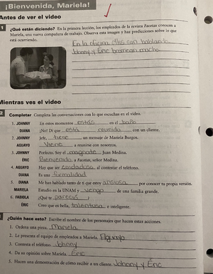 ¡Mi escuela assignment 2.05 - ¡Mi escuela! Writing Workshop Template ...