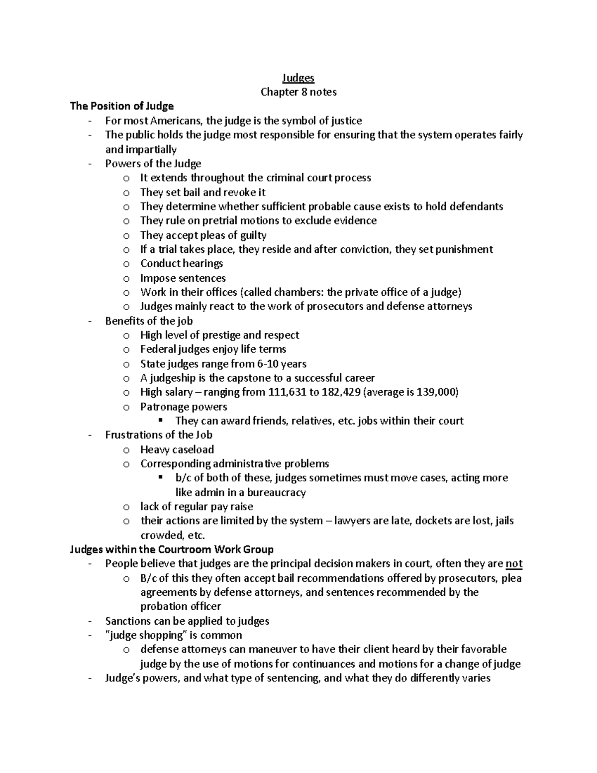 Chapter 8 to 16 notes - Judges Chapter 8 notes The Position of Judge ...