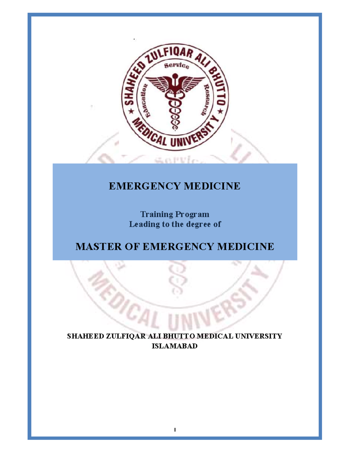 MD-Emergency-Medicine - I EMERGENCY MEDICINE Training Program Leading ...