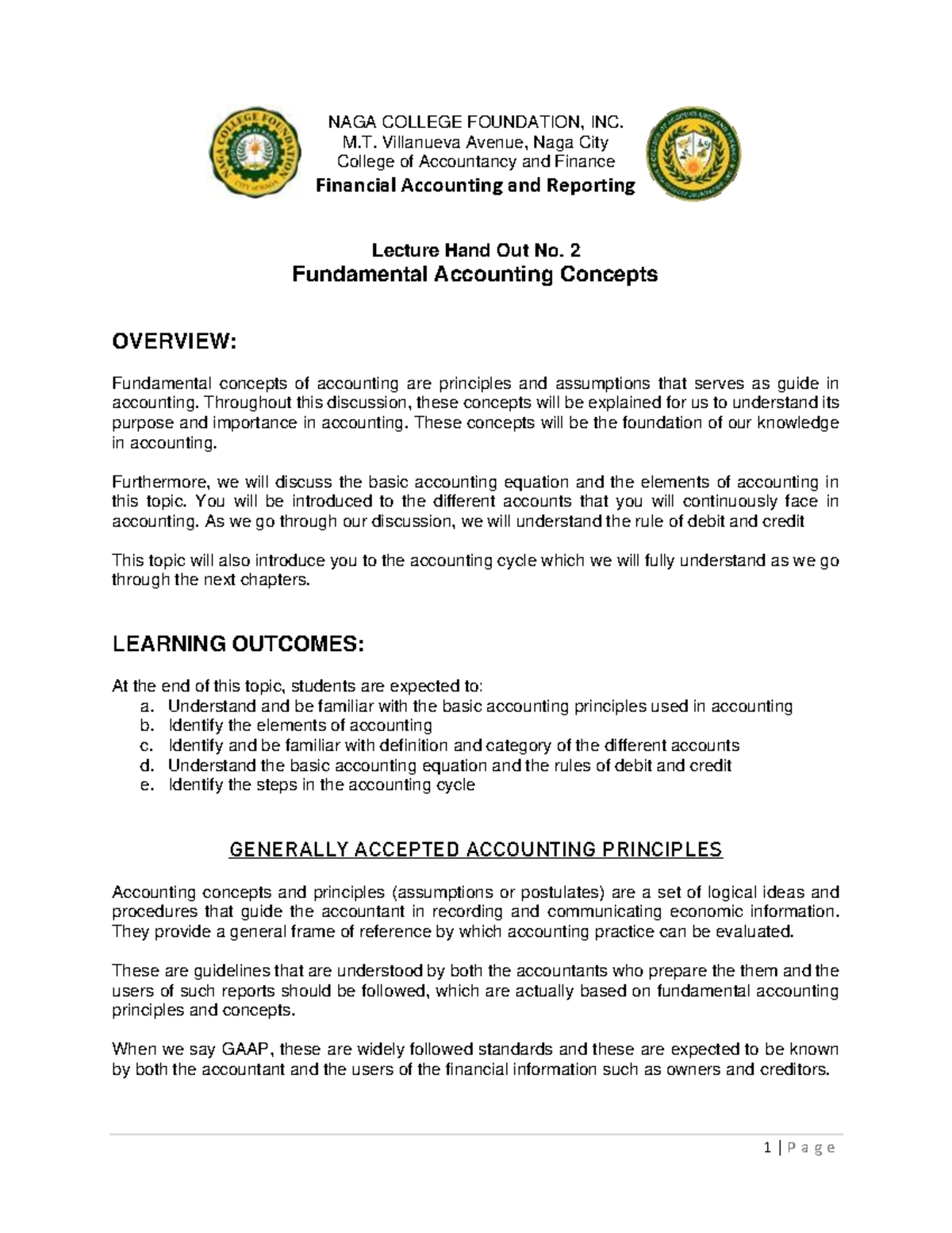 Lecture-Handout-No - this materials helps during your study - NAGA ...