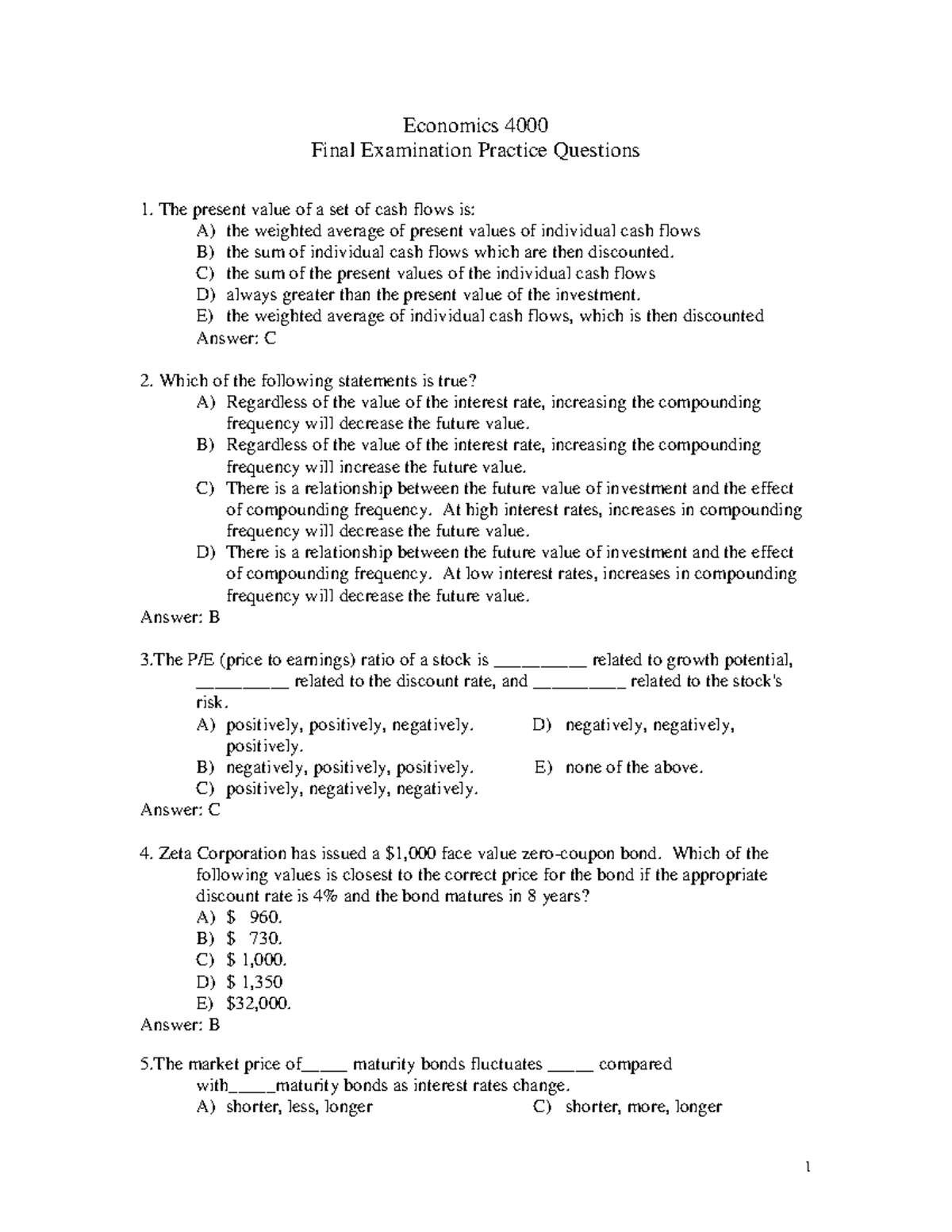 251050988 Practice Questions Final Exam financial management ...