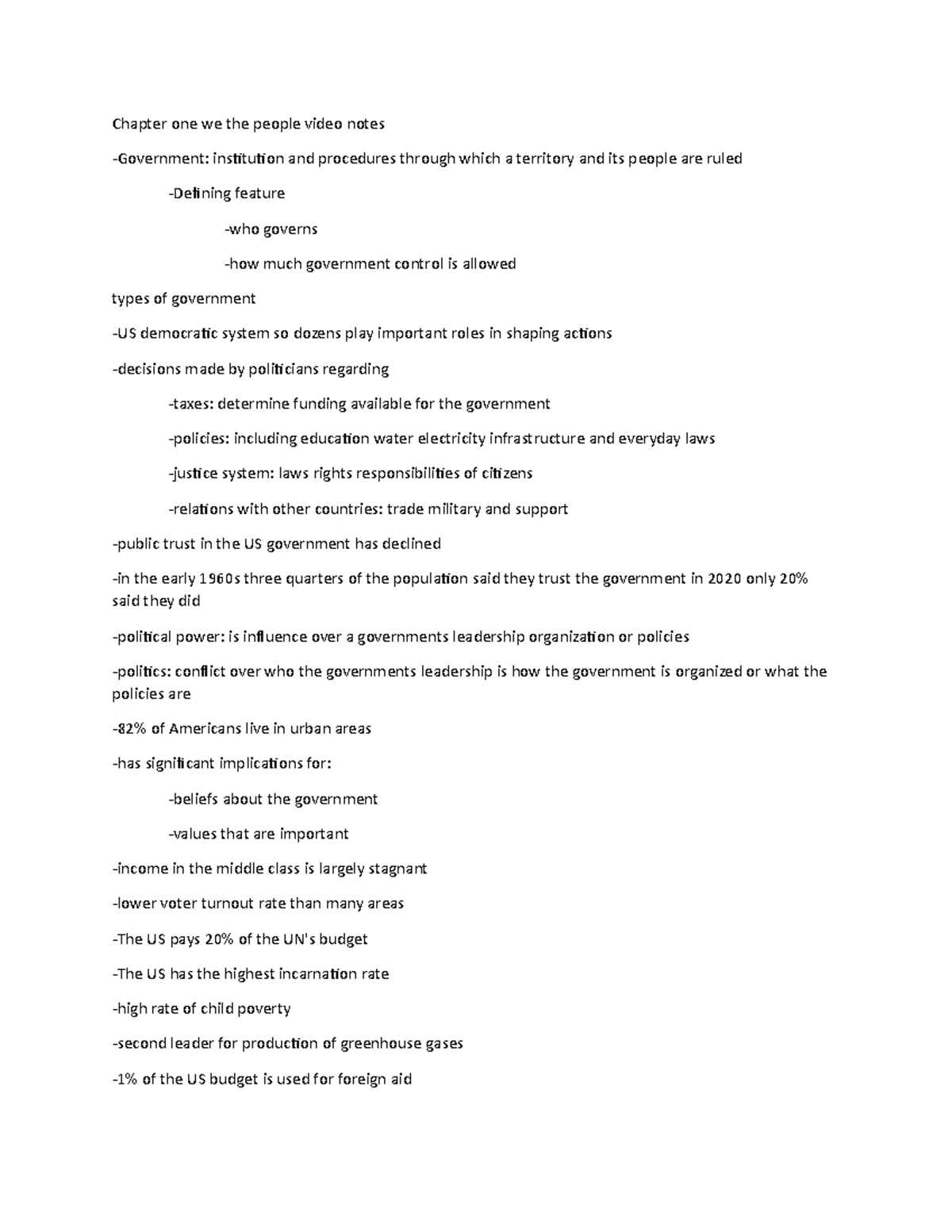 Chapter one we the people video notes - Chapter one we the people video ...