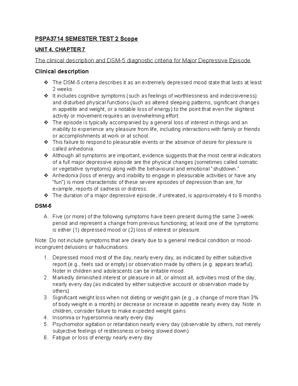 PSPA Test 2 Scope - TEST PREP - PSPA3714 SEMESTER TEST 2 Scope UNIT 4 ...